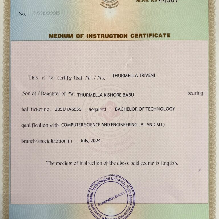 Medium of Instruction Certificate to Study Abroad